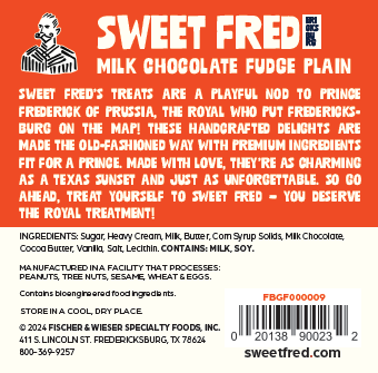 Milk Chocolate Fudge Plain 5oz | Fischer & Wieser