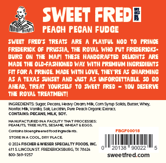 Peach Pecan Fudge 5oz | Fischer & Wieser